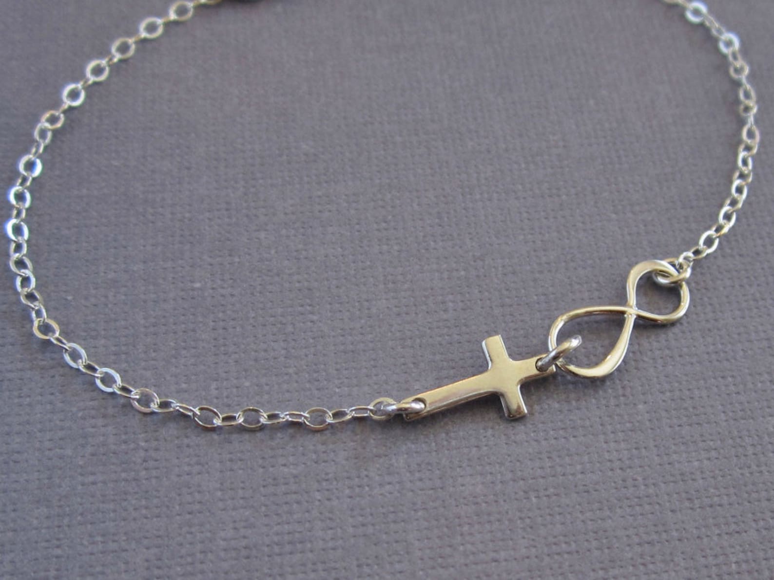 Confirmation Gift Cross Infinity Bracelet Solid Sterling - Etsy