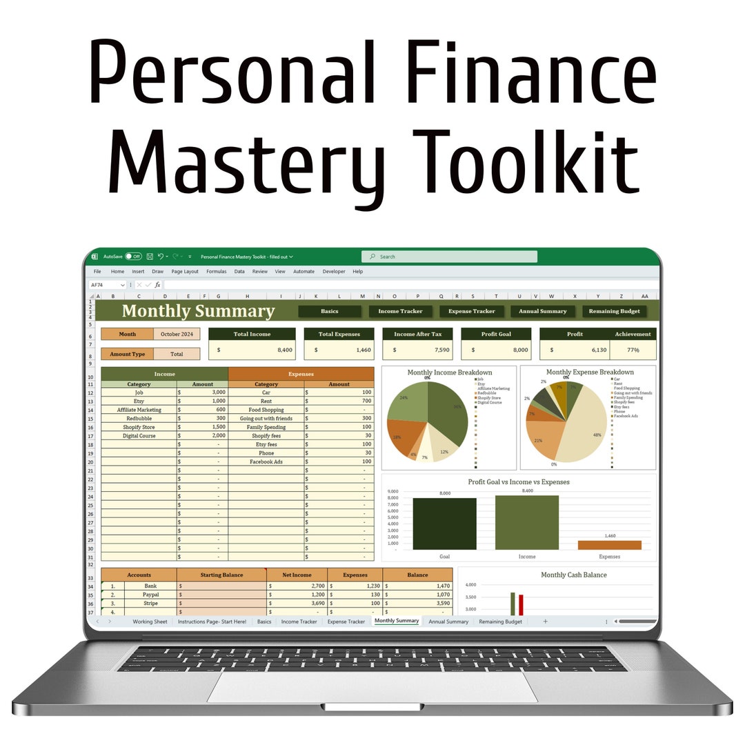 Personal Finance Mastery Toolkit Budgeting, Expense Tracking & Debt ...