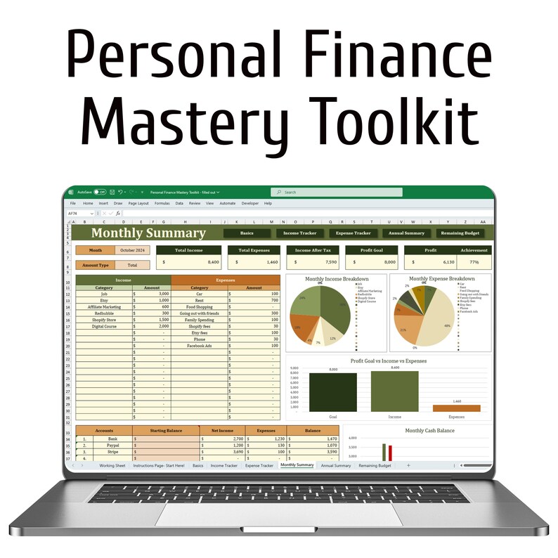 Personal Finance Mastery Toolkit Budgeting, Expense Tracking & Debt ...