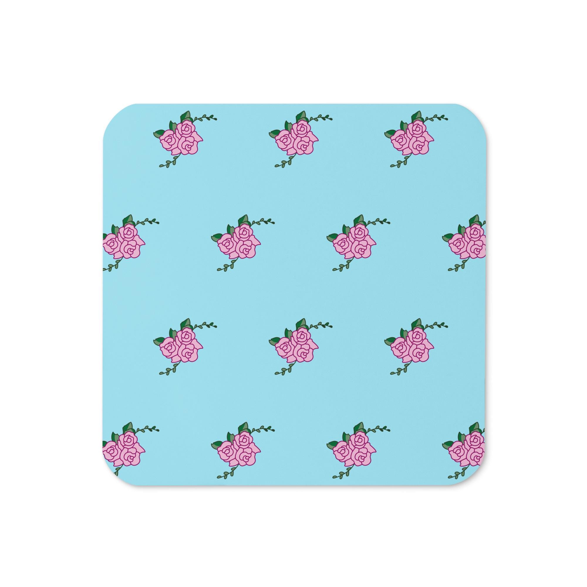 Beautiful Floral Coaster Pink and Blue Floral Coaster Waterproof ...