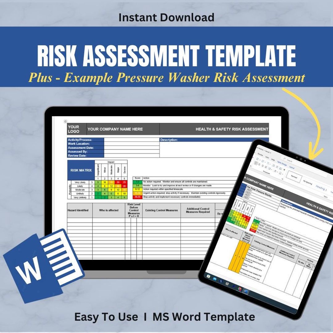 Risk Assessment Template Risk Matrix Risk Management Pressure Washer ...