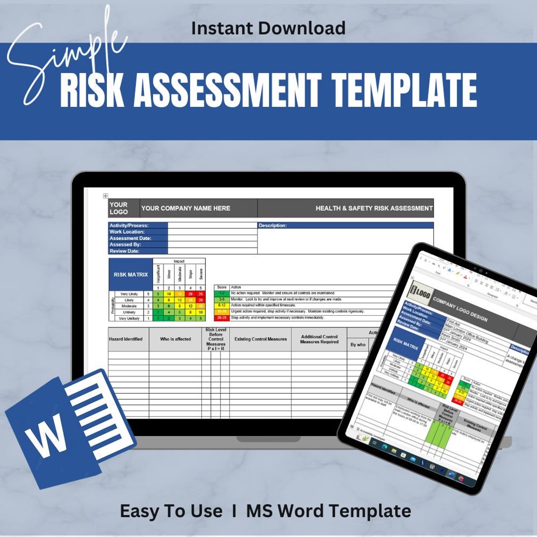 Risk Assessment Template Risk Matrix Risk Management Risk Template Risk ...