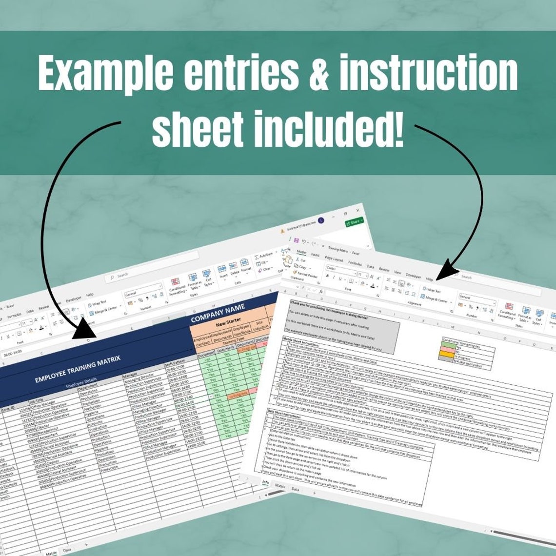 Employee Training Matrix, Excel Spreadsheet Training Tracker, Training ...