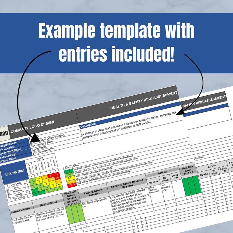 Risk Assessment Template Risk Matrix Risk Management Risk Template Risk ...
