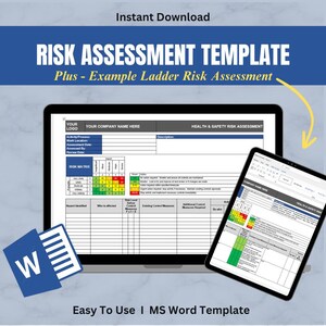Risk Assessment Template Risk Matrix Risk Management Ladder Risk ...