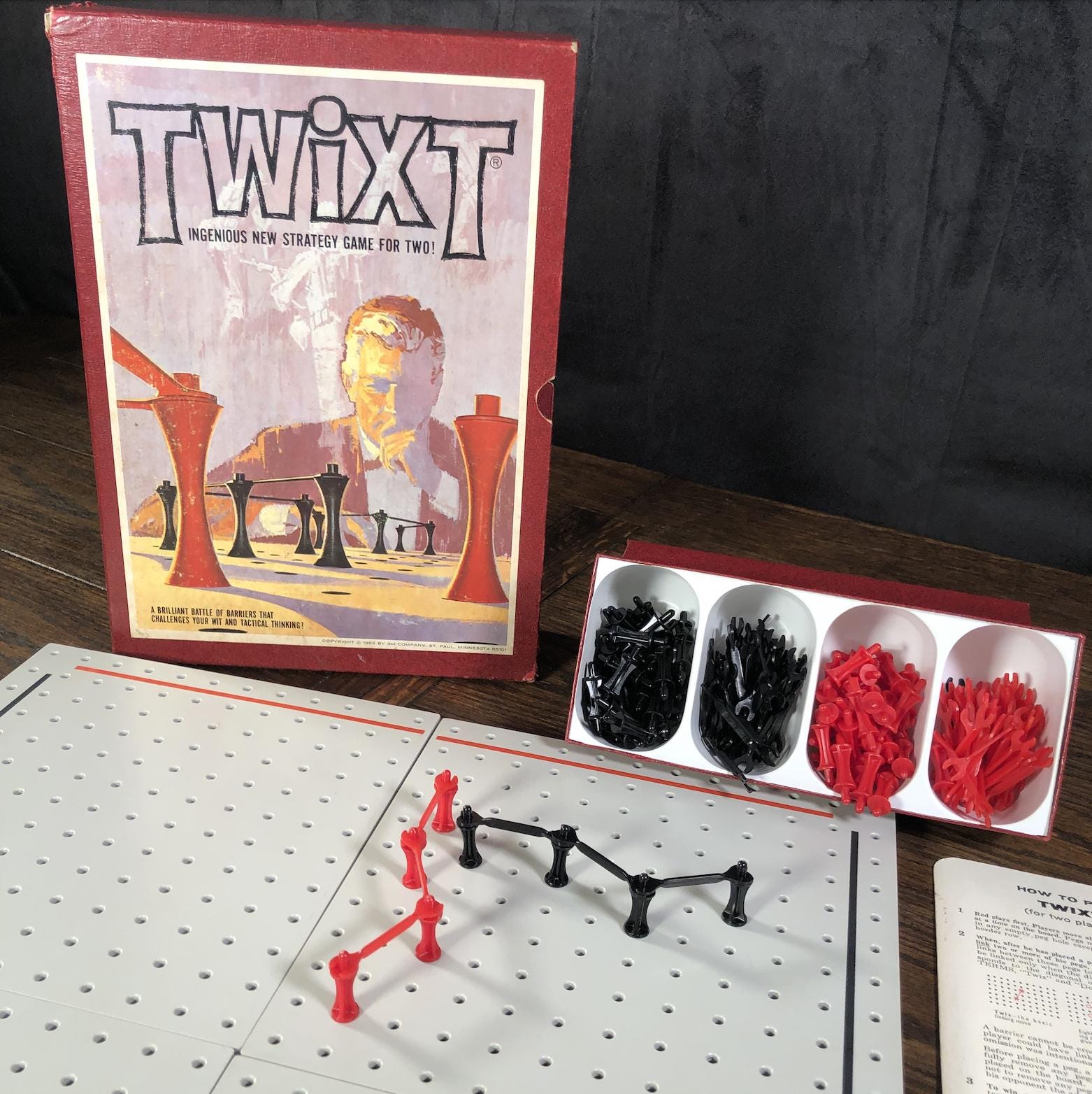 Vintage 1962 Board Game | Twixt Strategy Game for 2 | 3M Bookshelf Game ...