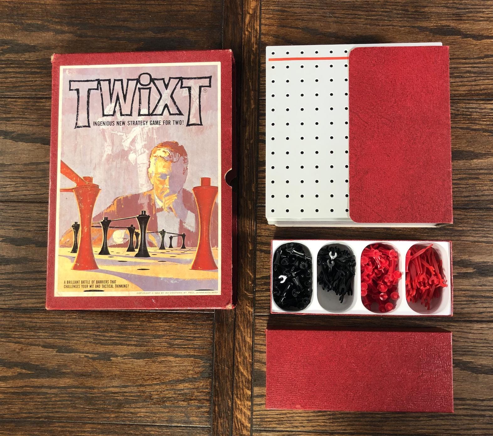 Vintage 1962 Board Game | Twixt Strategy Game for 2 | 3M Bookshelf Game ...