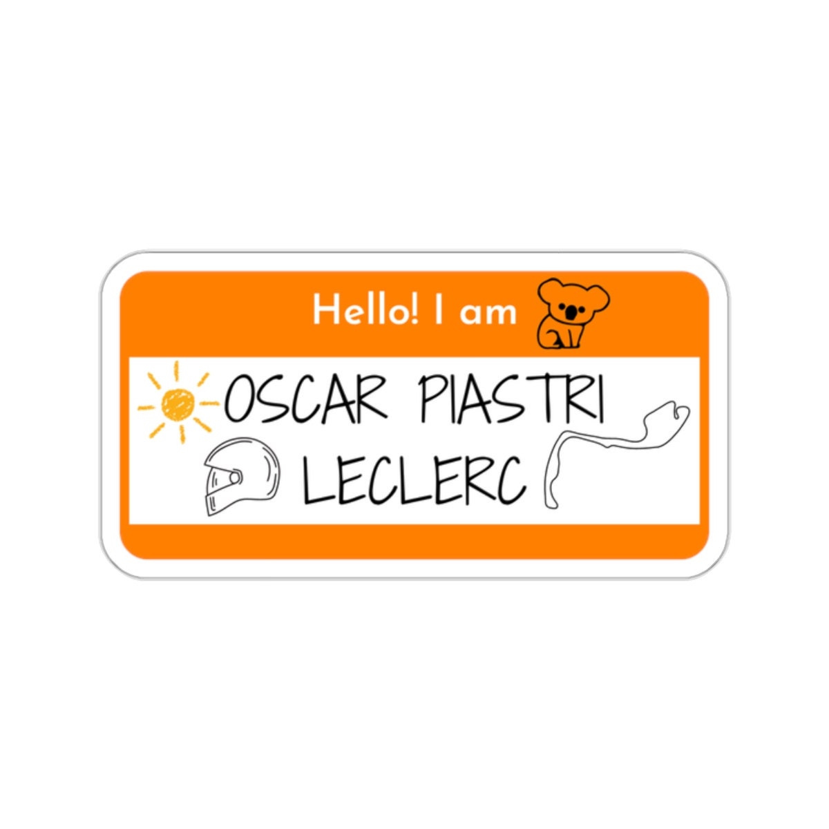 Formula 1 Sticker Oscar Piastri leclerc Name Tag Kiss-cut Stickers ...