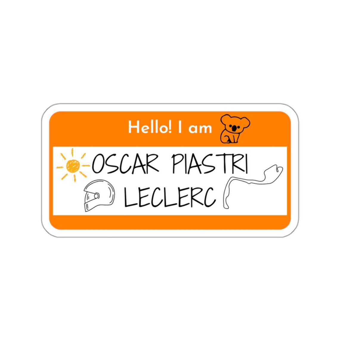 Formula 1 Sticker Oscar Piastri leclerc Name Tag Kiss-cut Stickers ...
