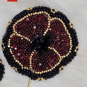 Beaded Poppy Pin - Etsy