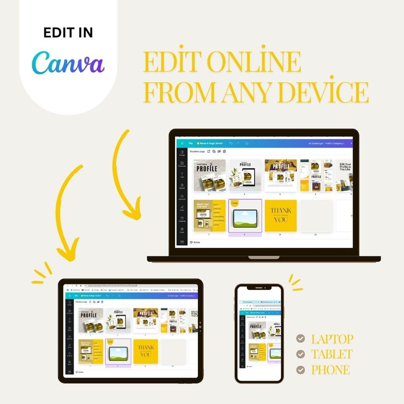 Company Profile Canva Template: Editable Business Brochure Design - Etsy