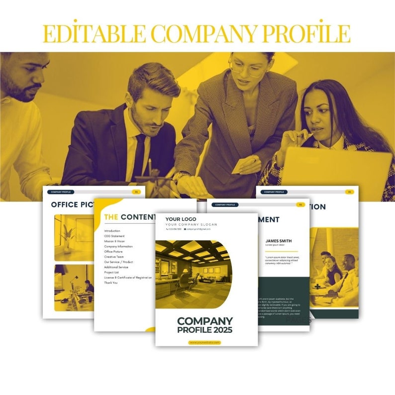 Company Profile Canva Template: Editable Business Brochure Design - Etsy