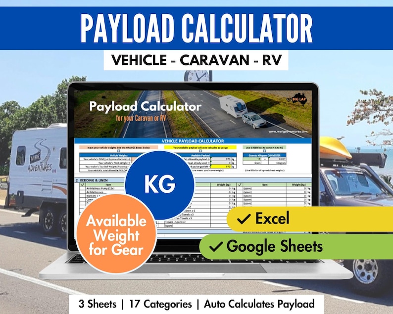 RV Payload Calculator Spreadsheet, Caravan Weights Calculator, Travel ...