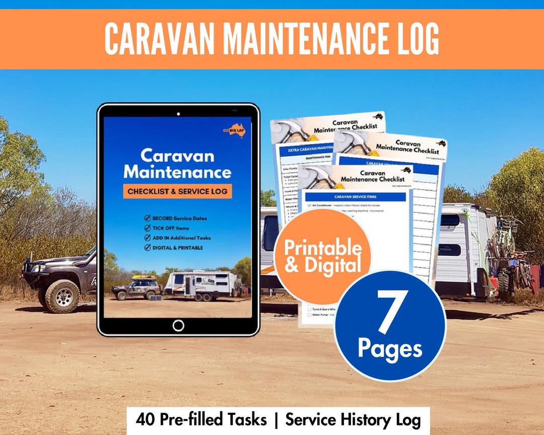 Caravan Maintenance Log Printable, RV Servicing Guide, Digital ...