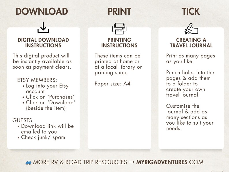 Caravan Maintenance Log Printable, RV Service Checklist, Travel Trailer ...
