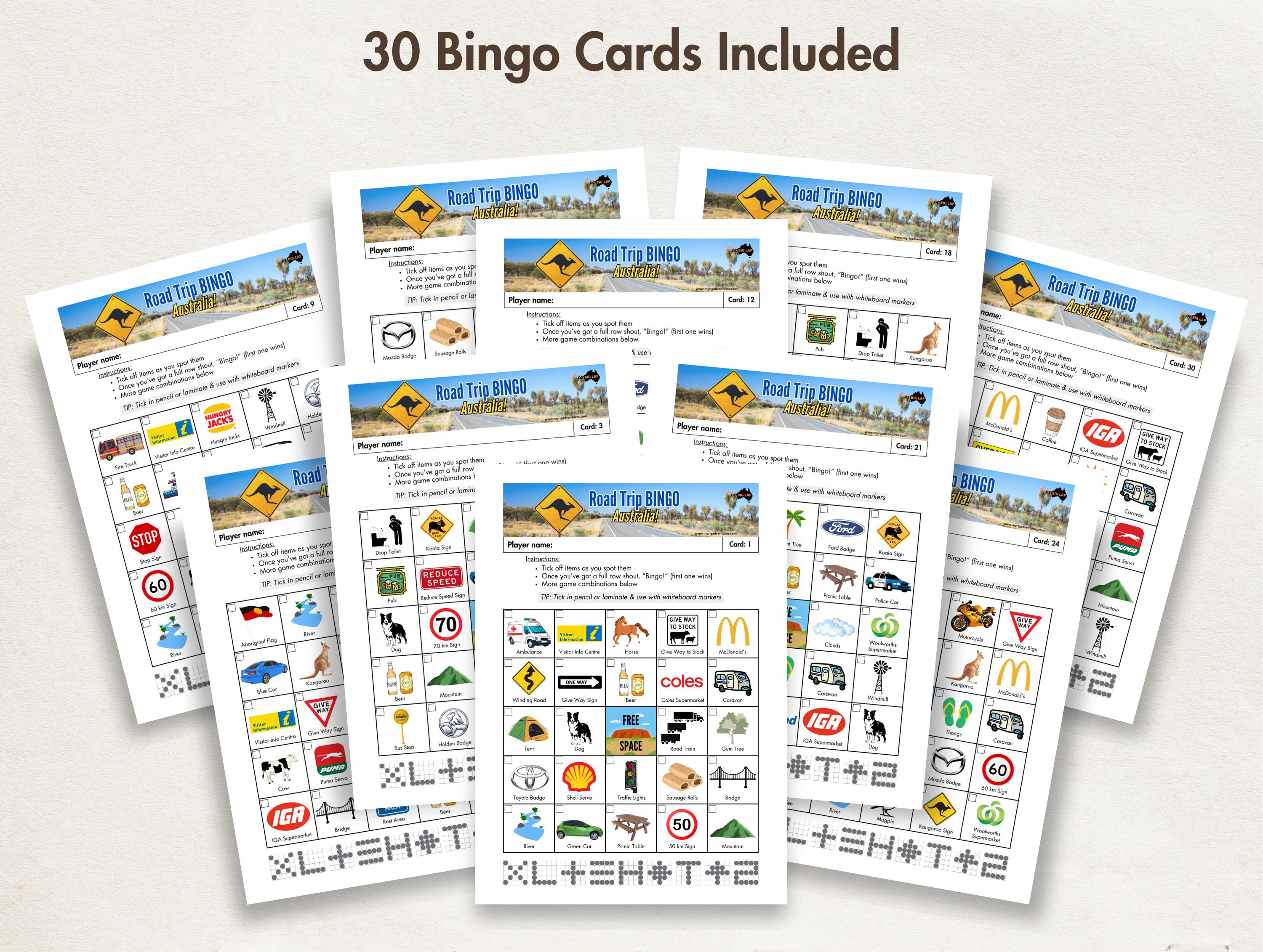 Australia Road Trip Bingo Printable, Digital Travel Games, Kids Car ...