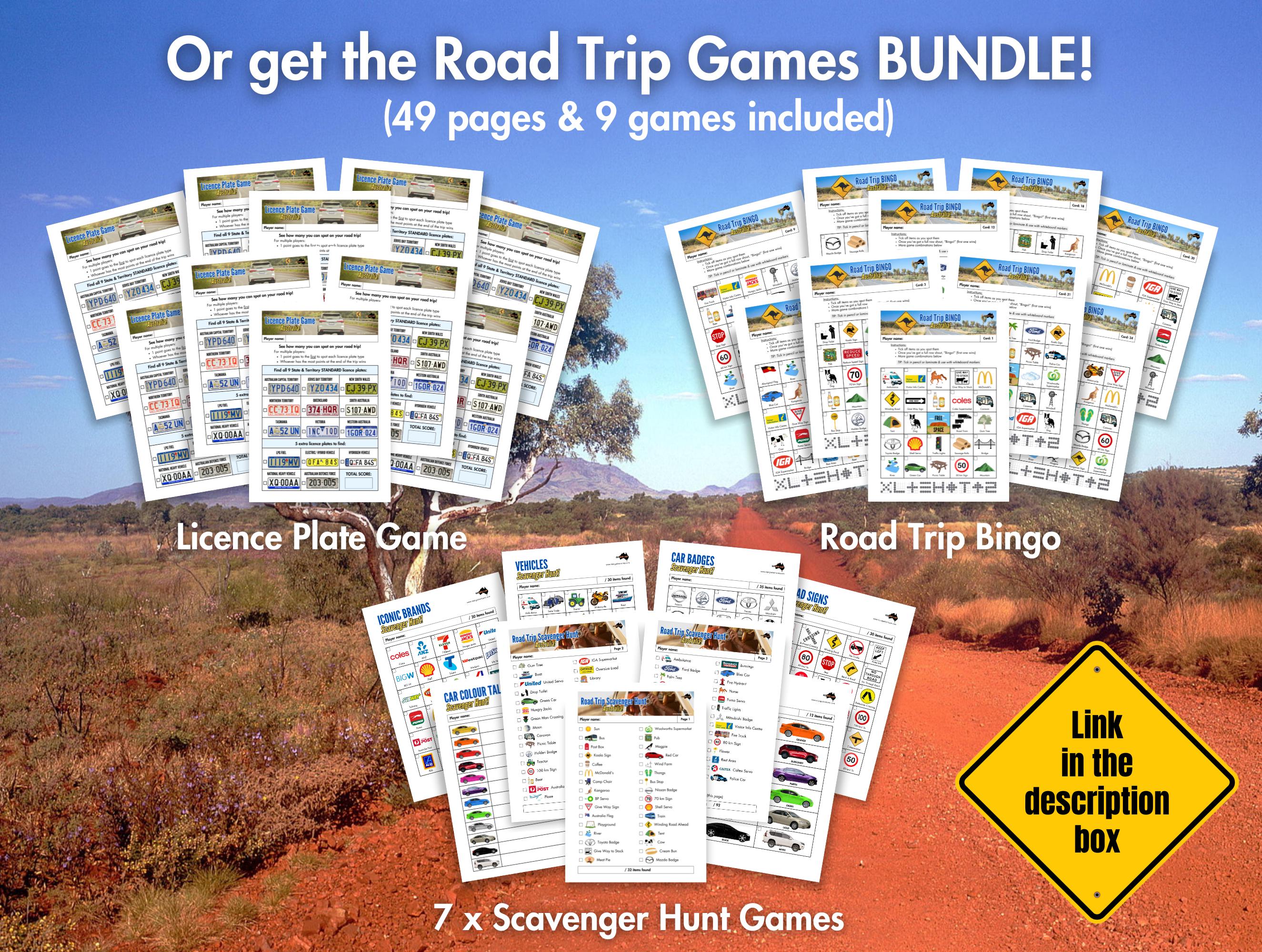 Australia Road Trip Scavenger Hunt Printable, Digital Kids Car Games ...