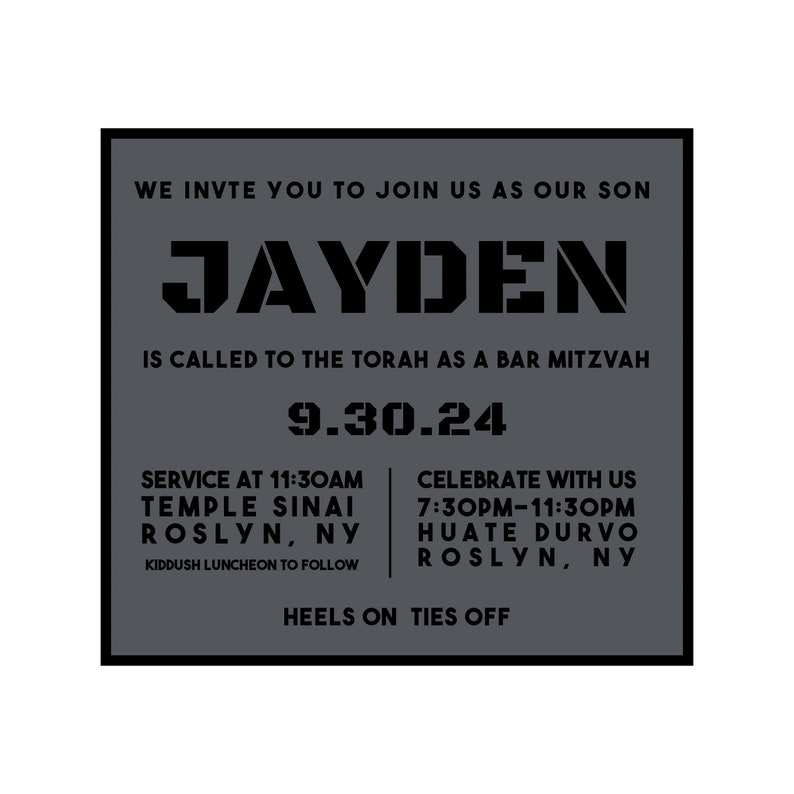 Modern Bar Mitzvah Invitation - Etsy