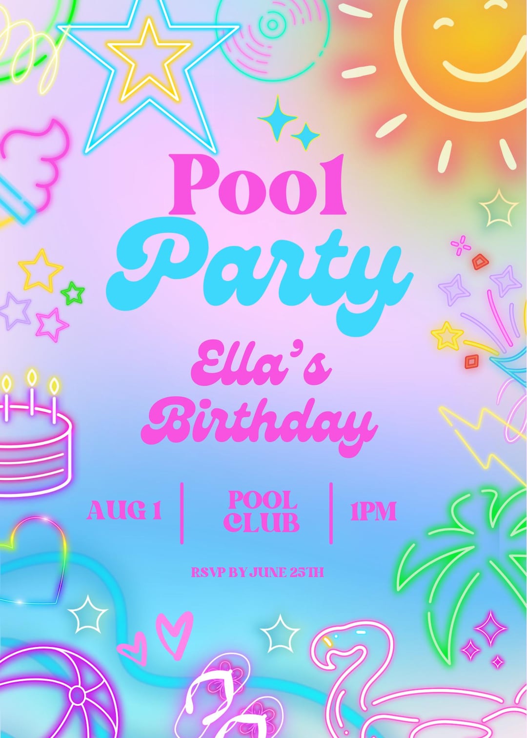 Birthday Pool Party Invitation - Etsy