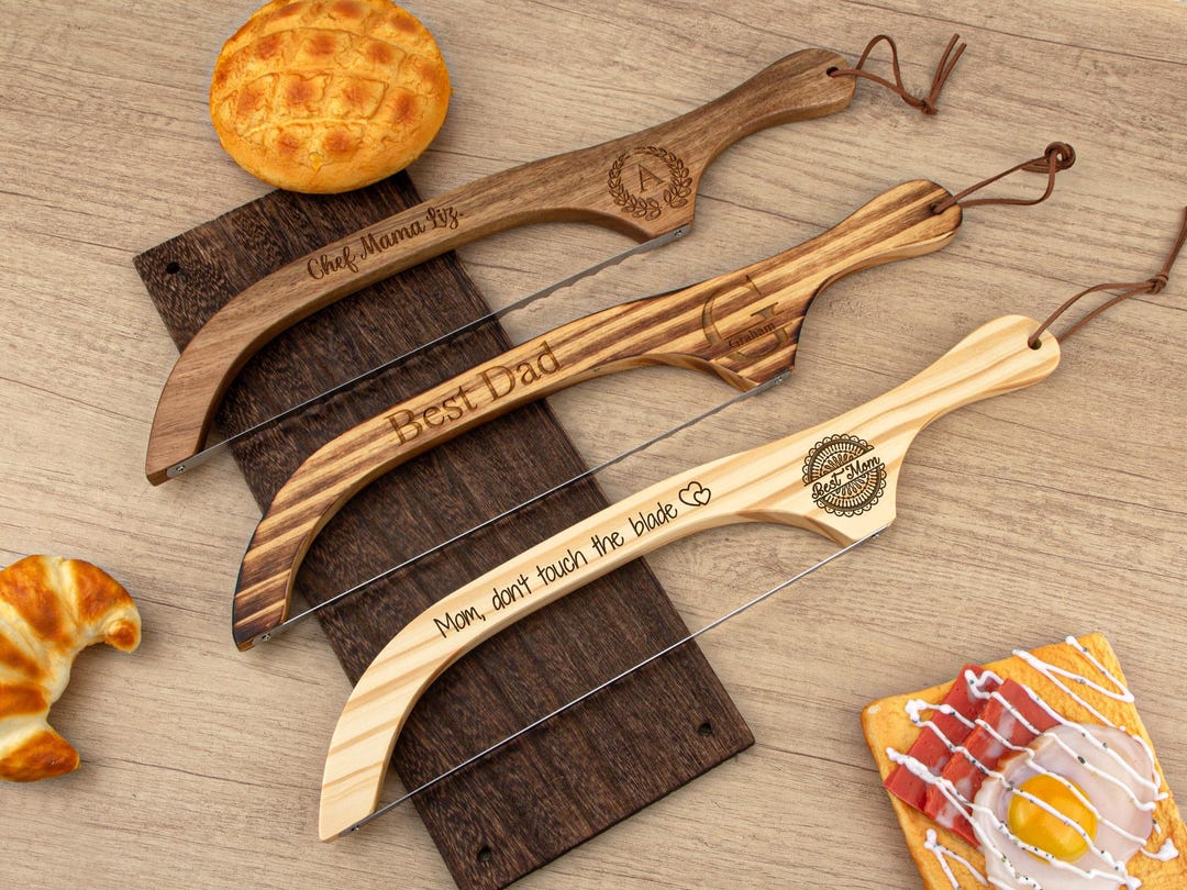 Custom Engraved Bow Bread Knife, Personalized Bread Slicer for Homemade ...