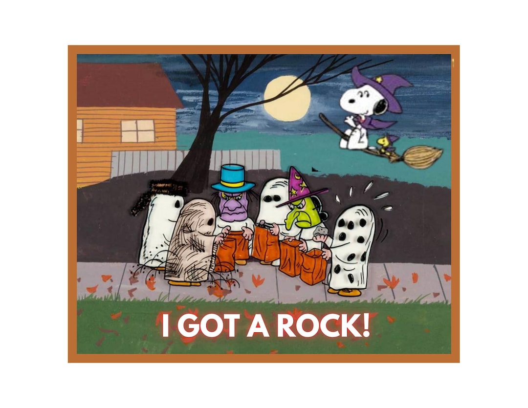 Peanuts I Got A Rock Charlie Brown Halloween Flat Flexible Refrigerator ...