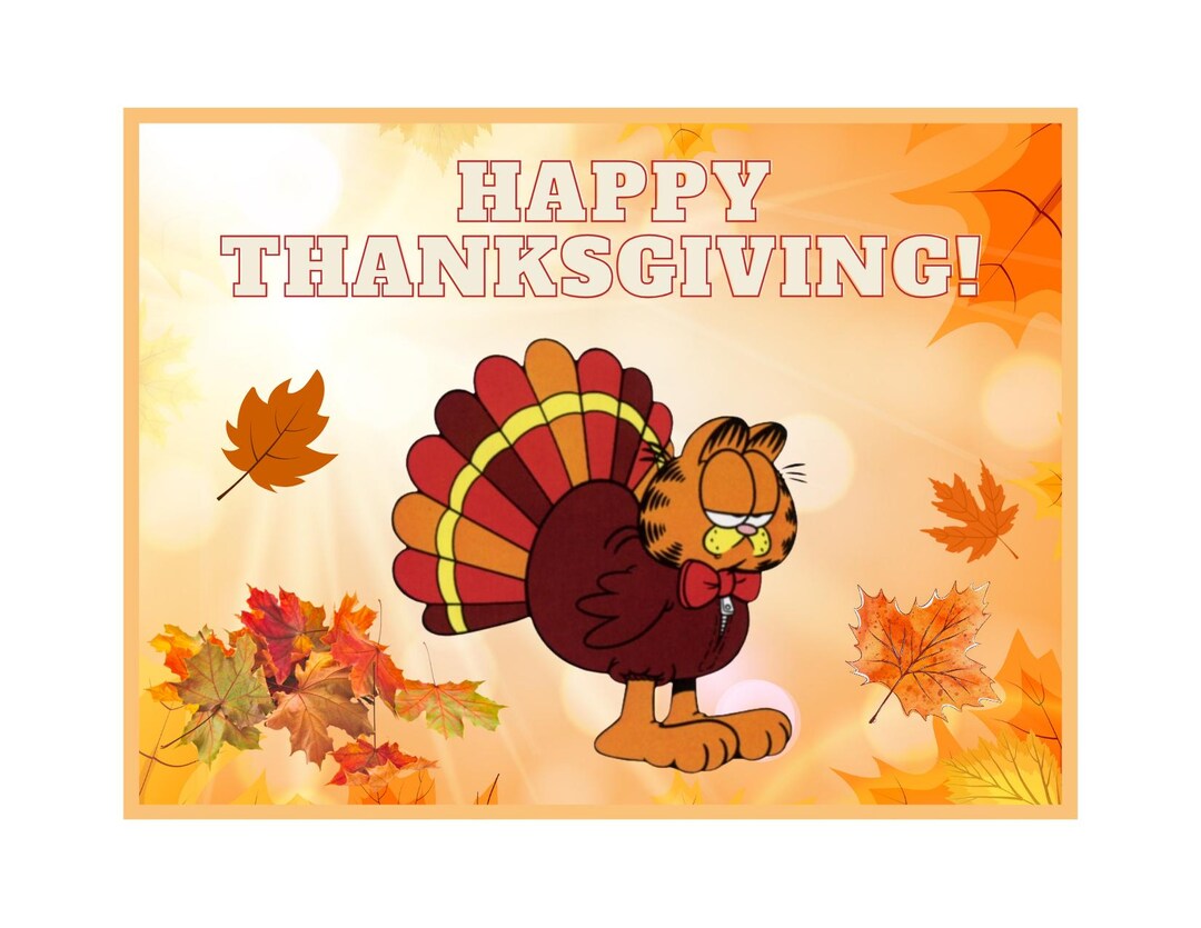 Garfield Happy Thanksgiving Flat Flexible Refrigerator Magnet - Etsy