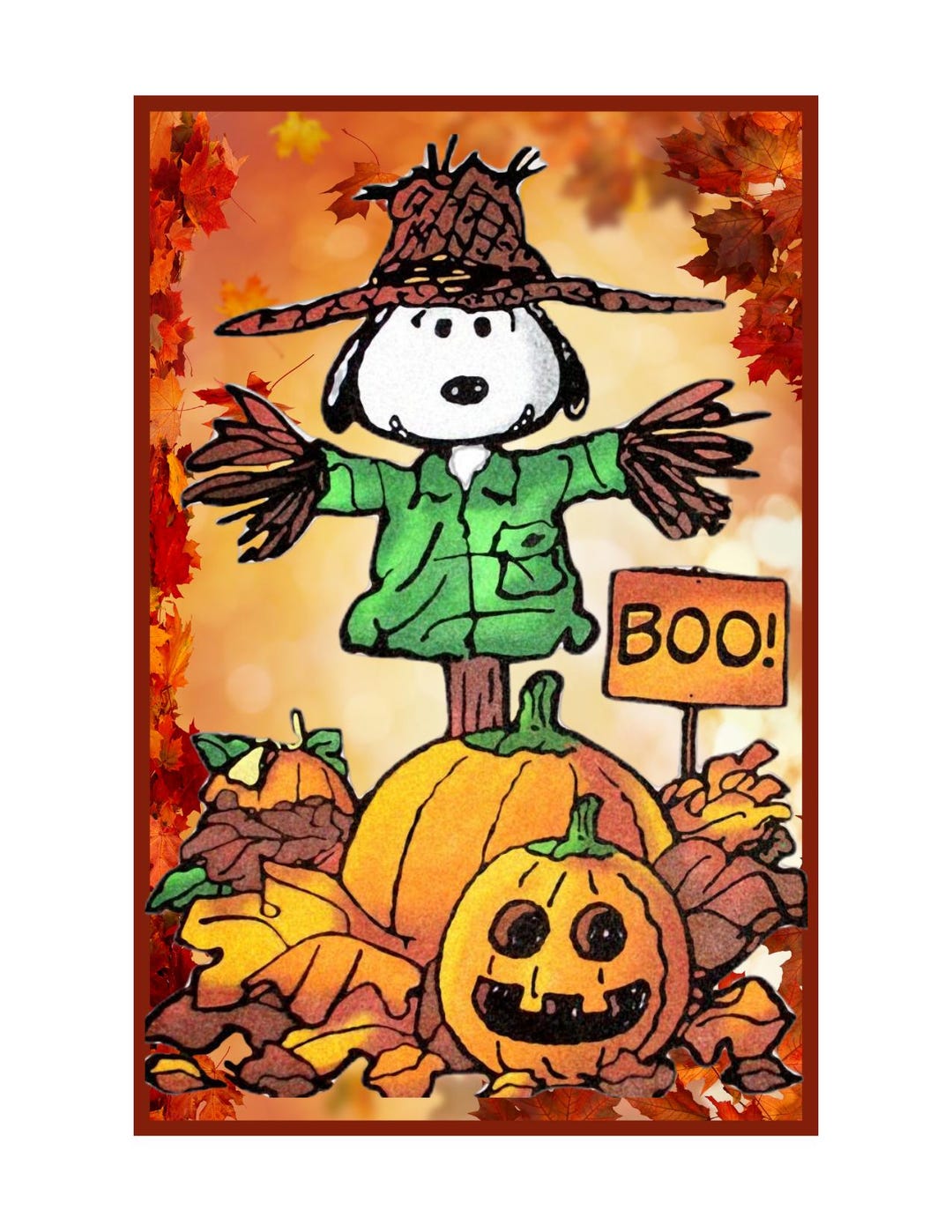 Peanuts Snoopy Scarecrow Halloween Flexible Refrigerator Magnet - Etsy