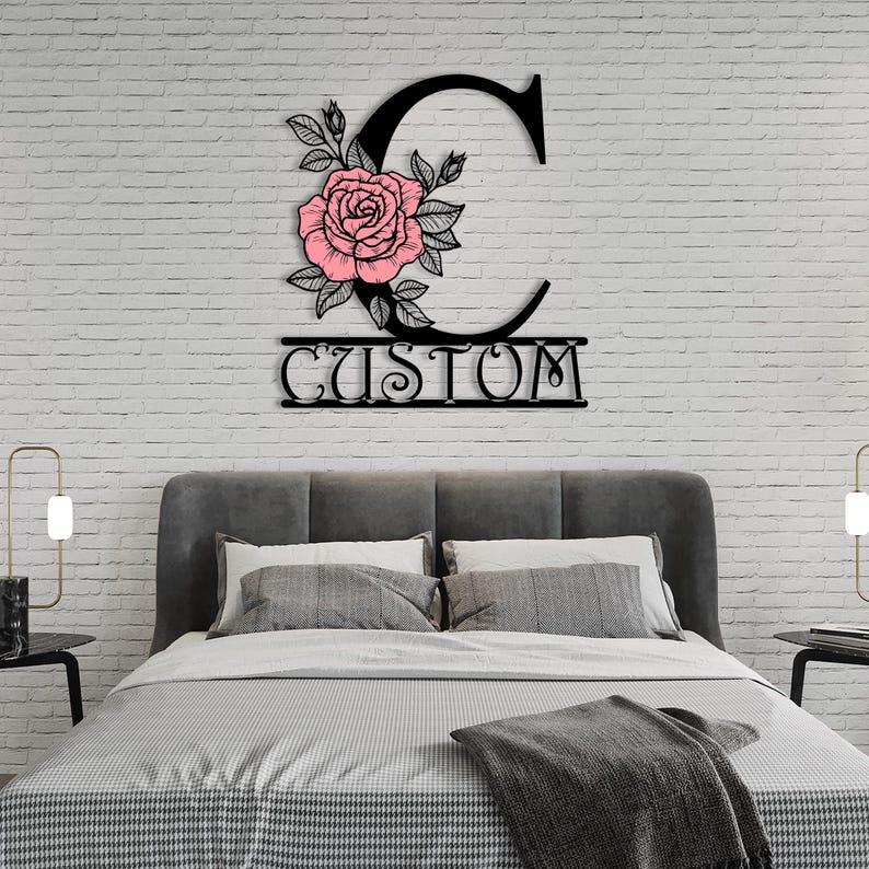 Personalized Monogram Wall Decor, Custom Letter Metal Signs, Metal Wall ...