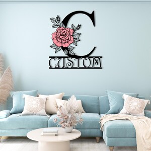Personalized Monogram Wall Decor, Custom Letter Metal Signs, Metal Wall ...