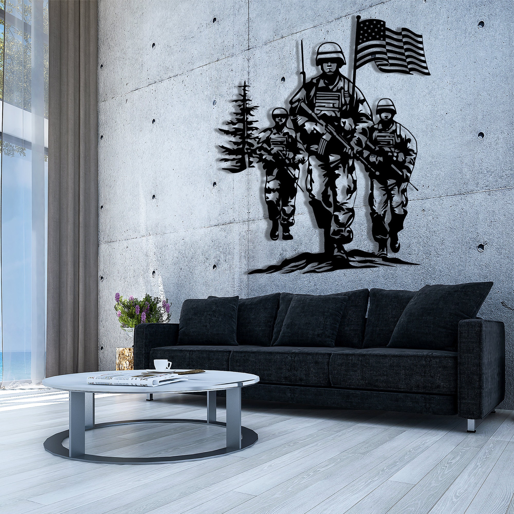Military Metal Wall Art: USA Army Soldiers, Patriotic Veteran Decor - Etsy