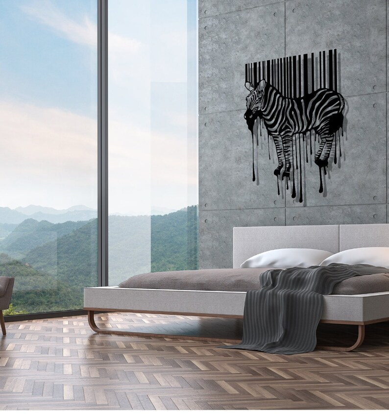 Melting Zebra Wall Art, Metal Wall Decor, Home Decor, Metal Illuminated ...