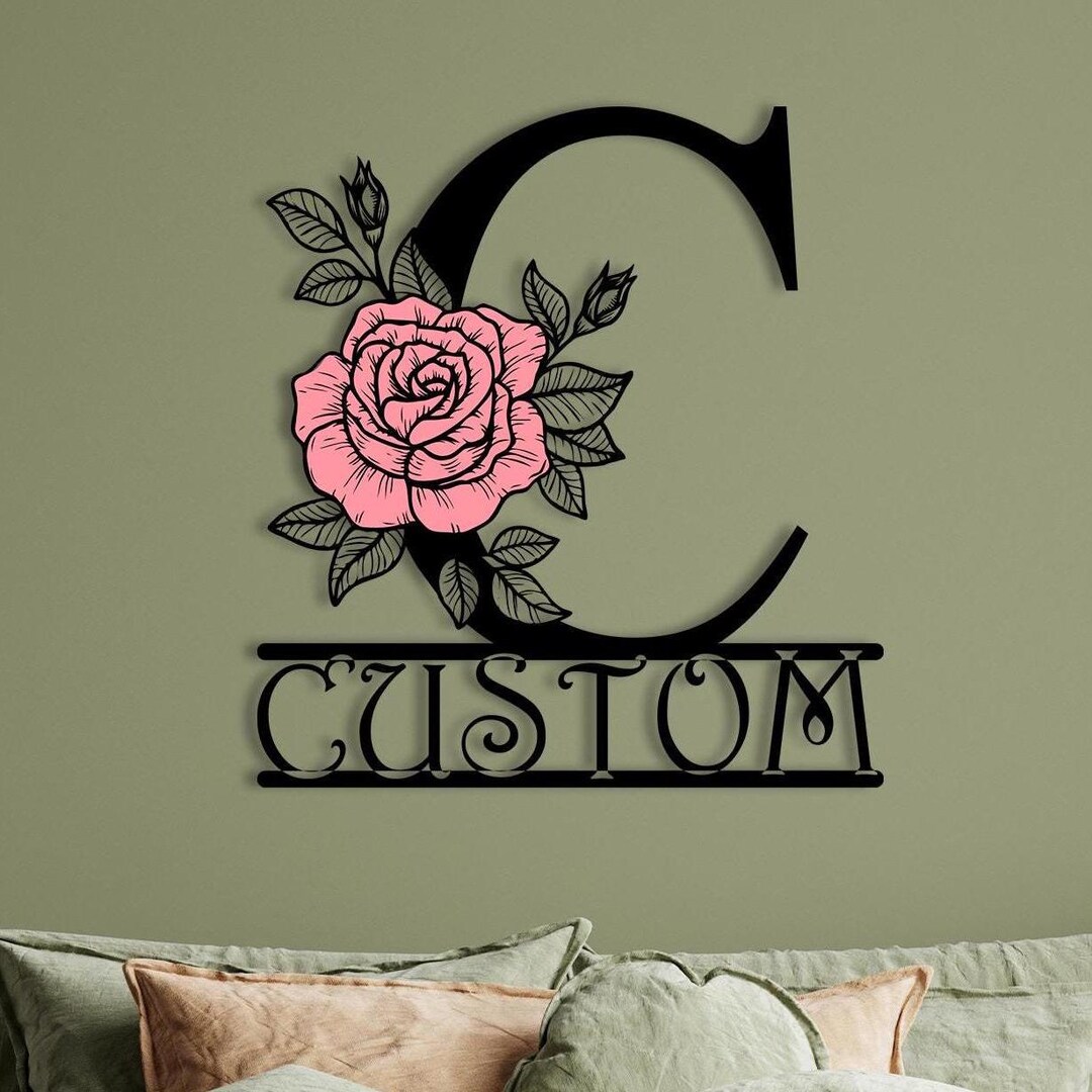 Personalized Monogram Wall Decor, Custom Letter Metal Signs, Metal Wall ...