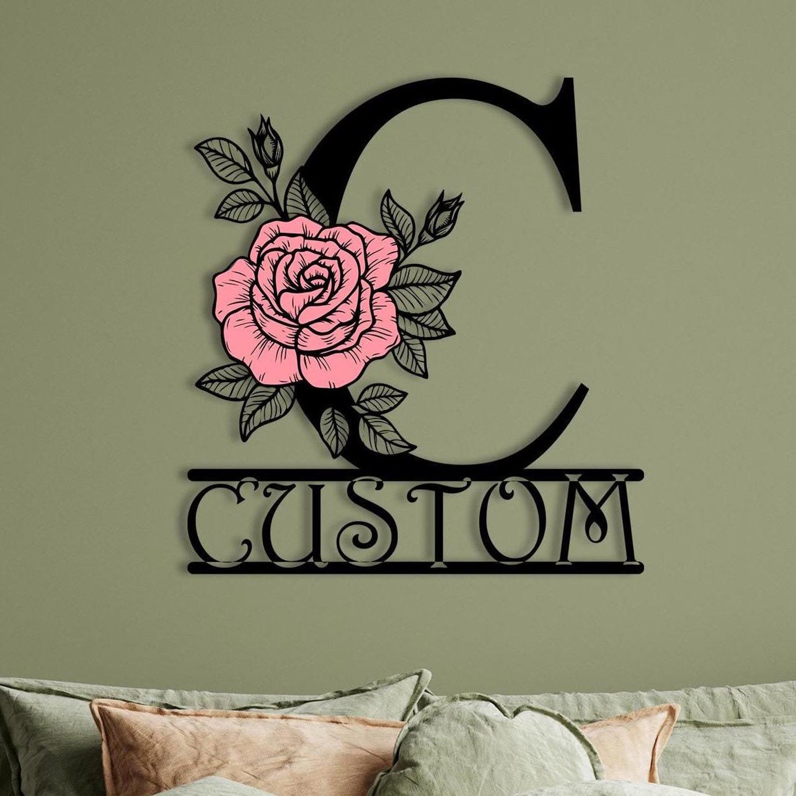 Personalized Metal Monogram Wall Decor: Custom Letter Sign - Etsy