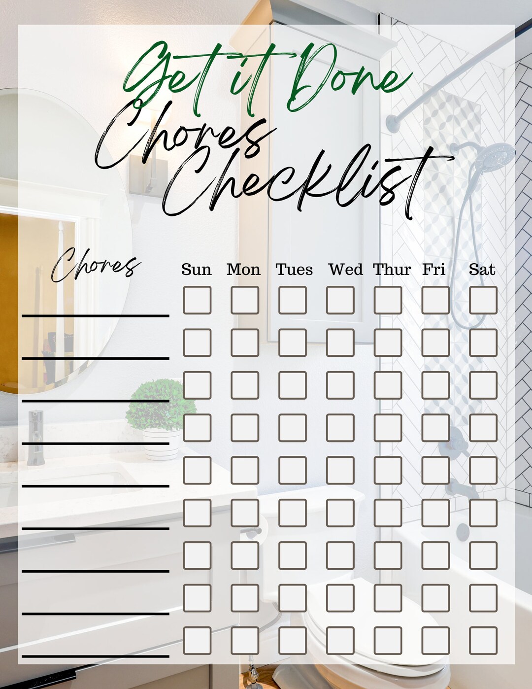 Simple Chore Checklist - Etsy