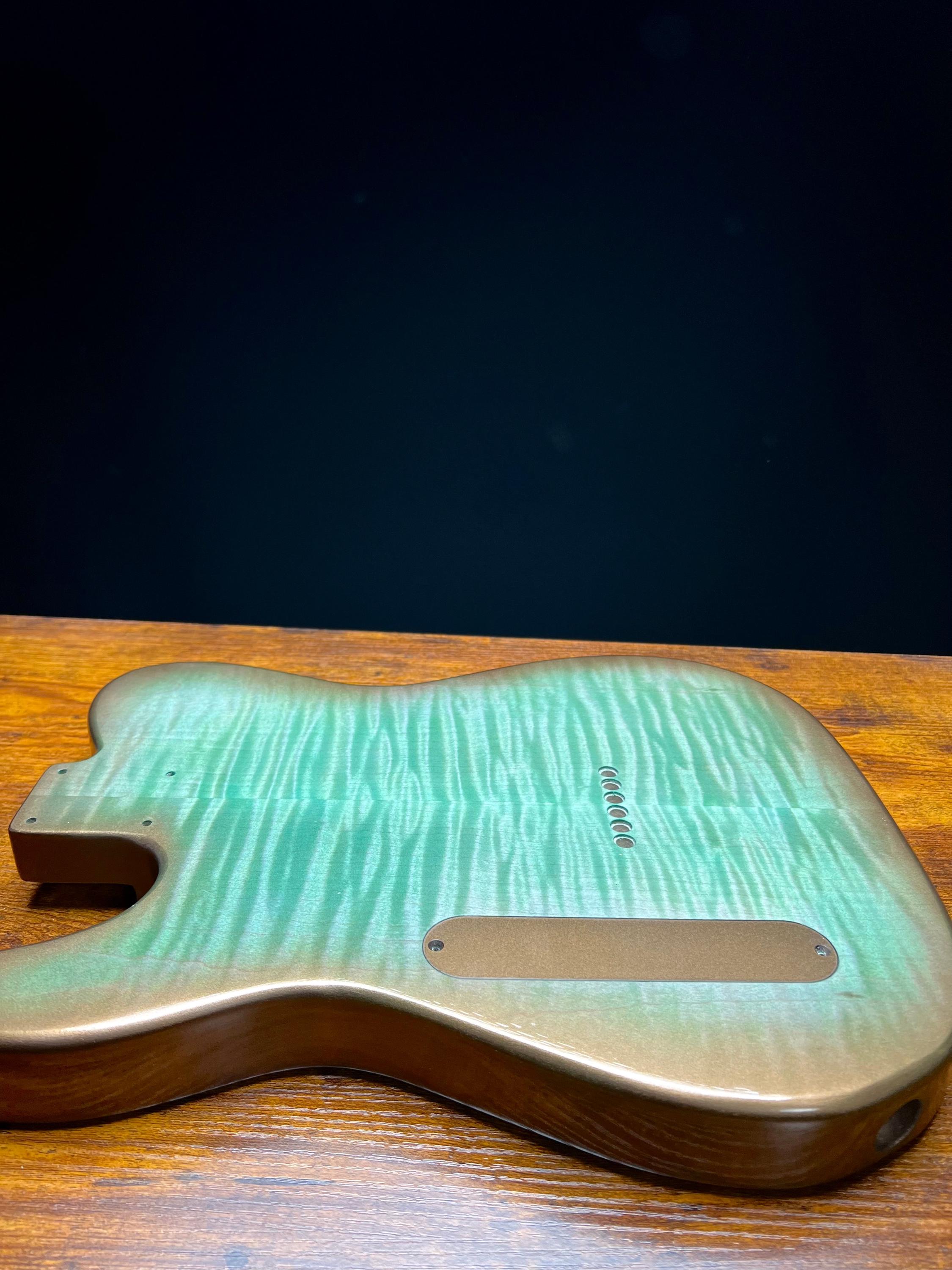 Warmtone CG HH Tele Style Guitar Body Front and Back Flamed Maple ...