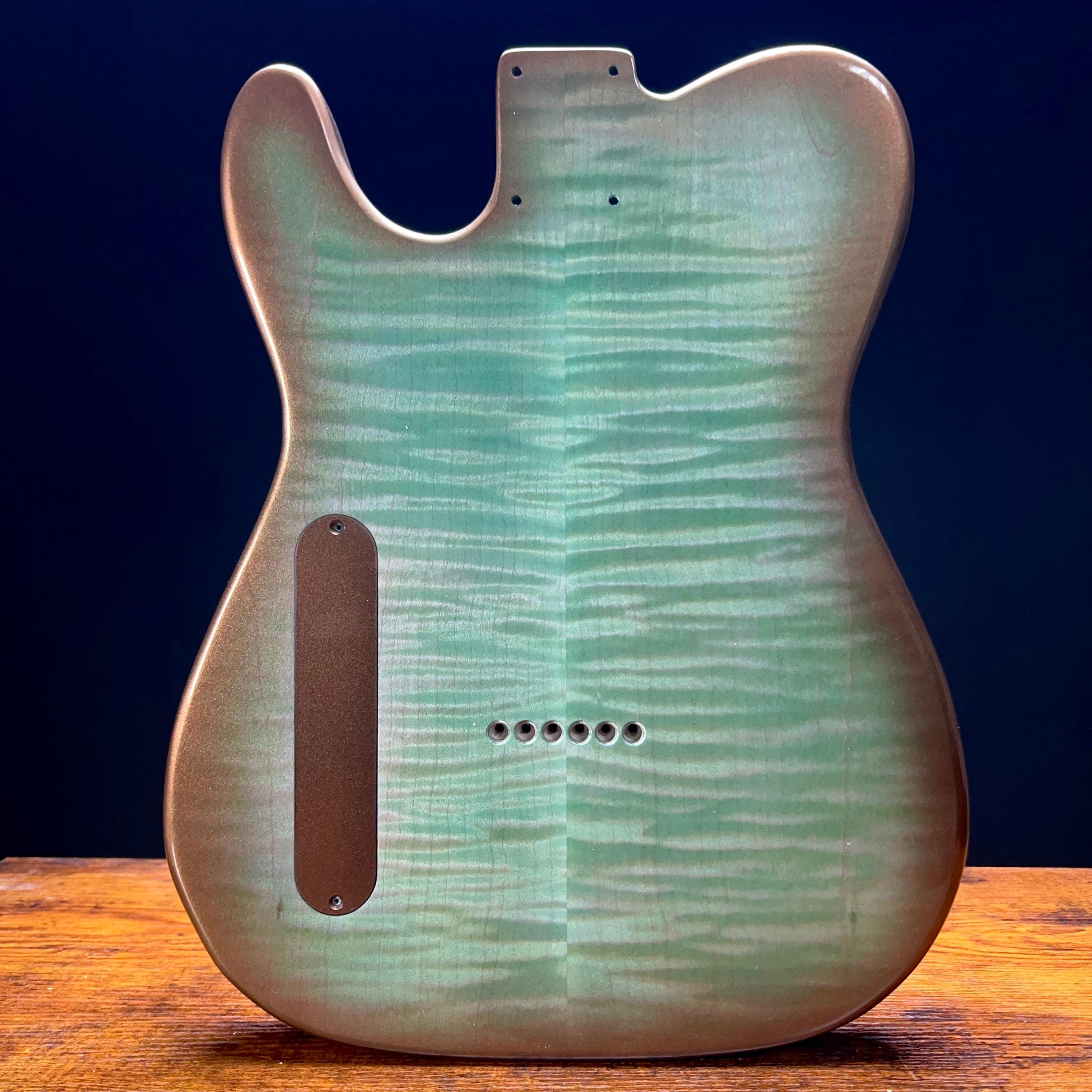 Warmtone CG HH Tele Style Guitar Body Front and Back Flamed Maple ...