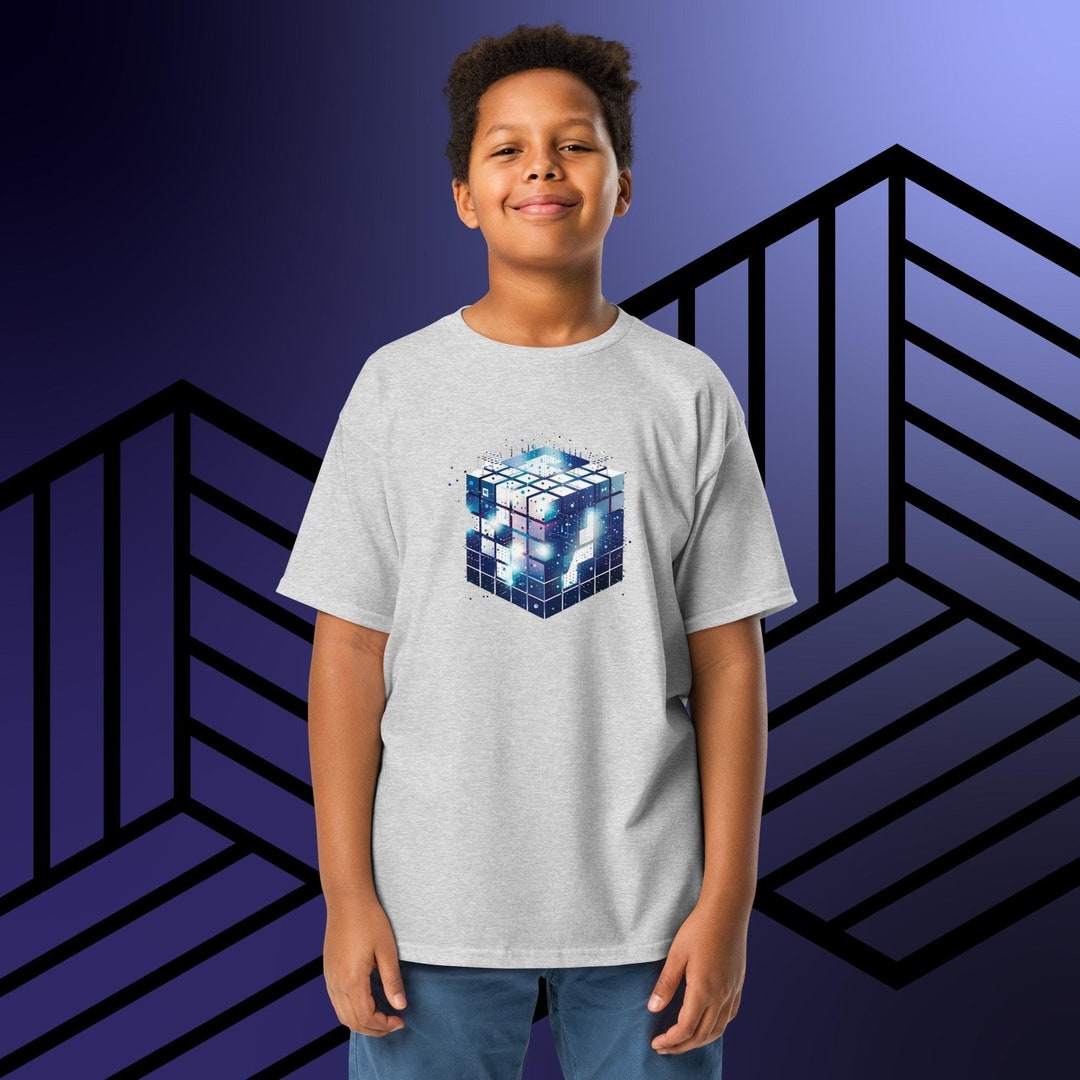Cube Pattern T-shirt – Abstract Cubes Shirt – Cyberpunk Shirt – Pixel ...