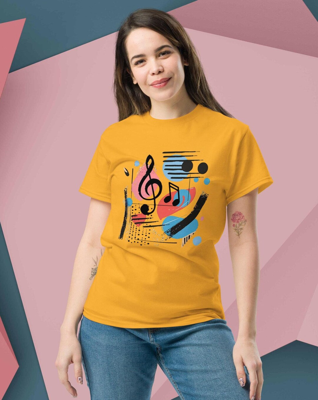 Modern Treble Clef T-shirt - Abstract Musical Note Tee - Contemporary ...