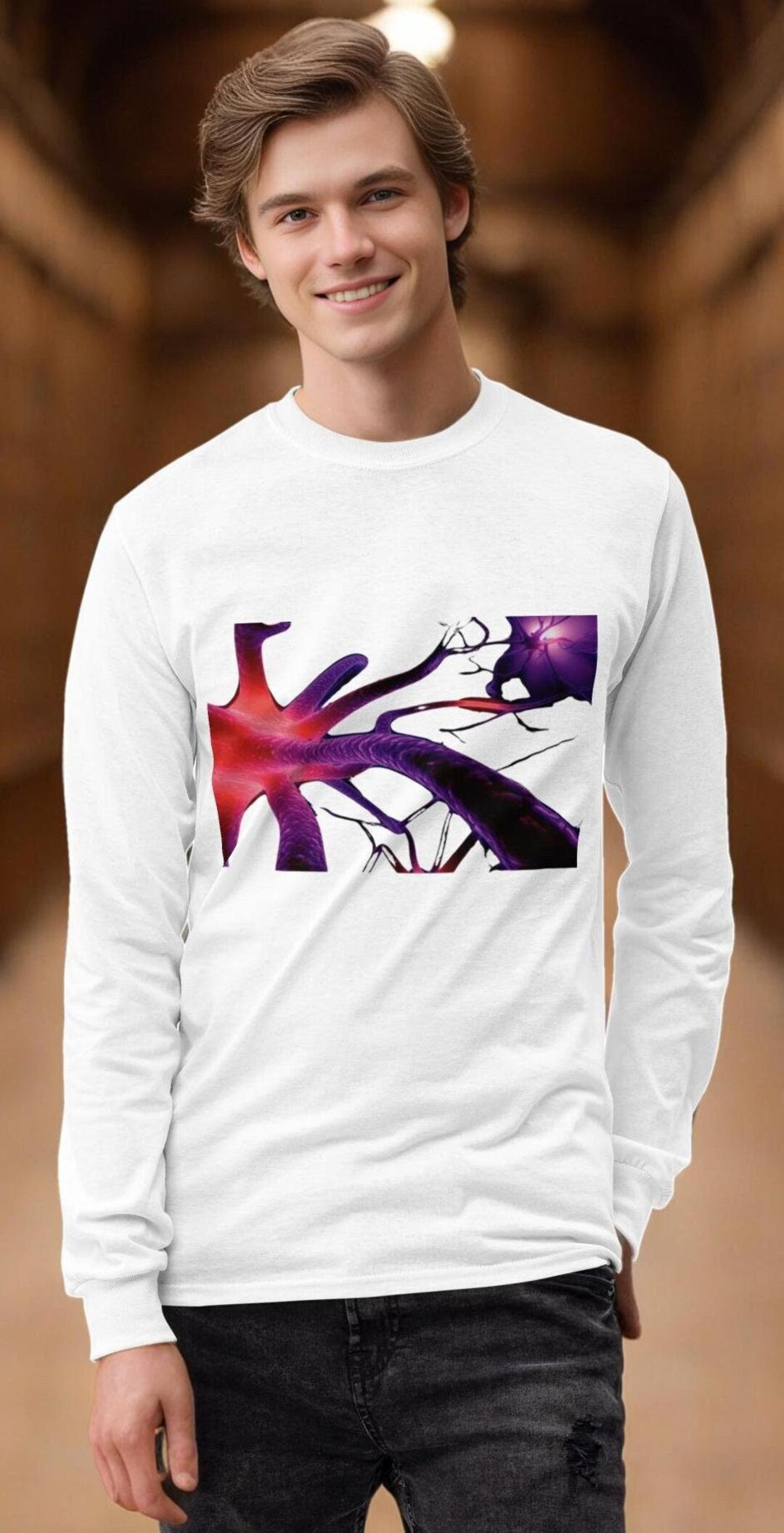 Long Sleeve Shirt - Neuron Long Sleeve Shirt - Neuro Science Shirt ...