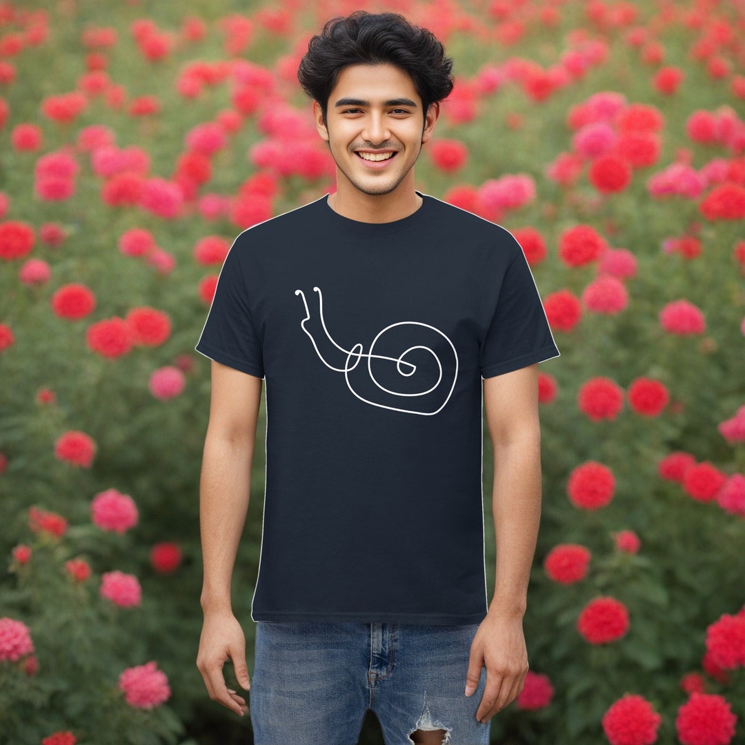 Snail T-shirt - Snail Outline Shirt - One Line Slug Shirt - Snail Line ...