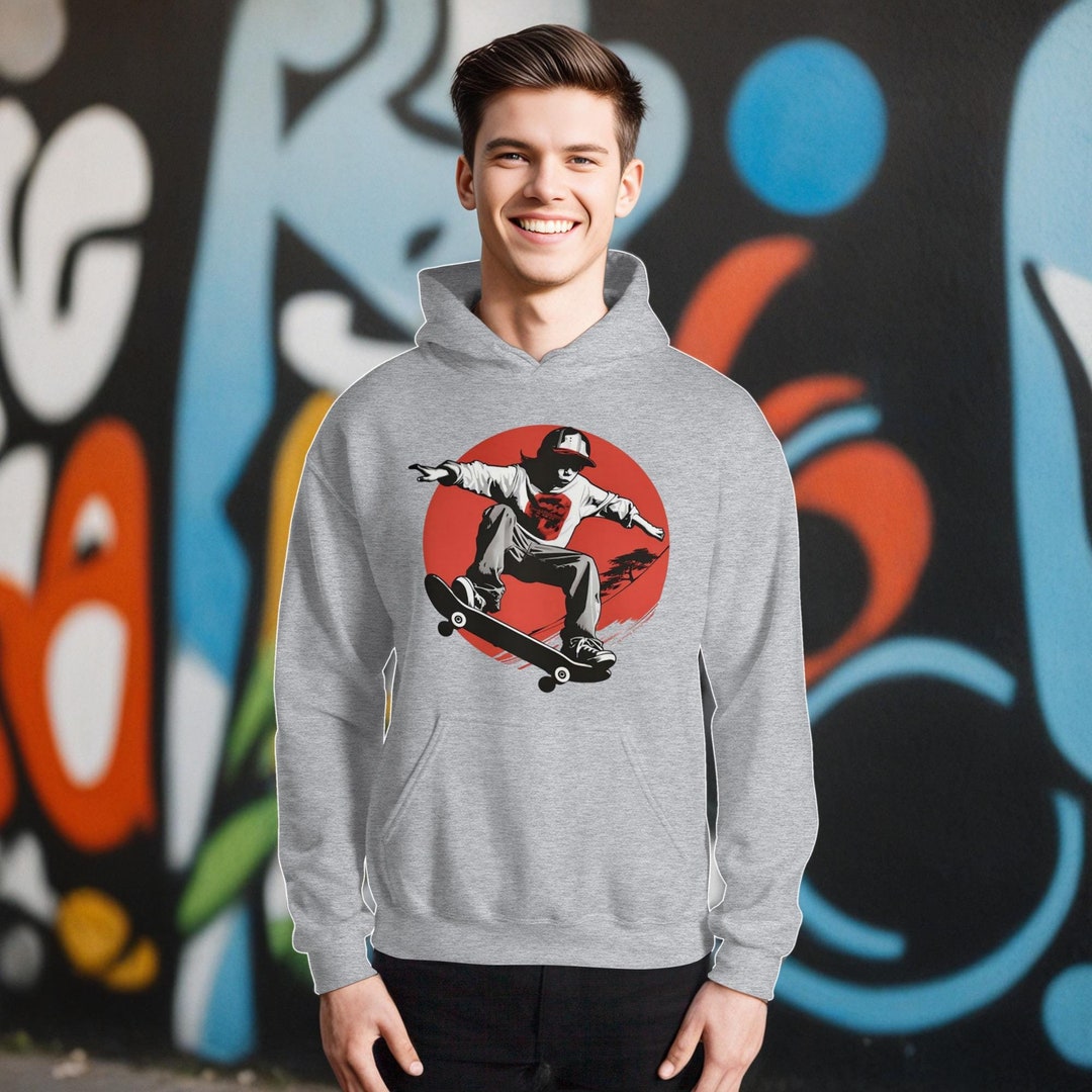 Skateboarder Hoodie - Skateboarding Hoodie - Urban Skater Hoodie ...