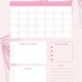 Pink Coquette Monthly Calendar - Etsy