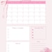 Pink Coquette Monthly Calendar - Etsy