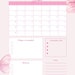 Pink Coquette Monthly Calendar - Etsy