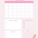 Pink Coquette Monthly Calendar - Etsy