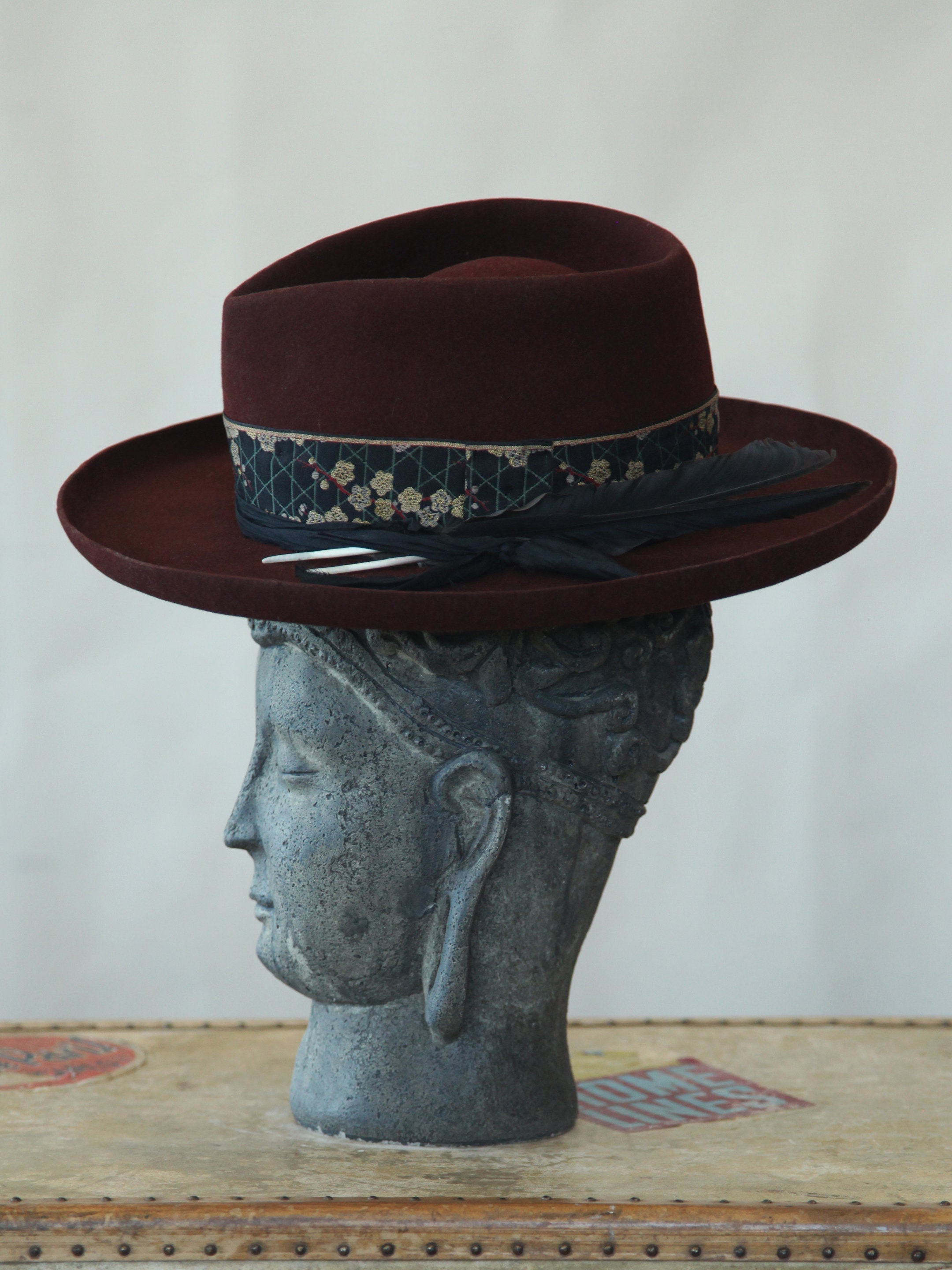 TOKYO Hand Made, Rabbit Fur Felt, Mid-weight, 3" Curled Brim, Fedora ...