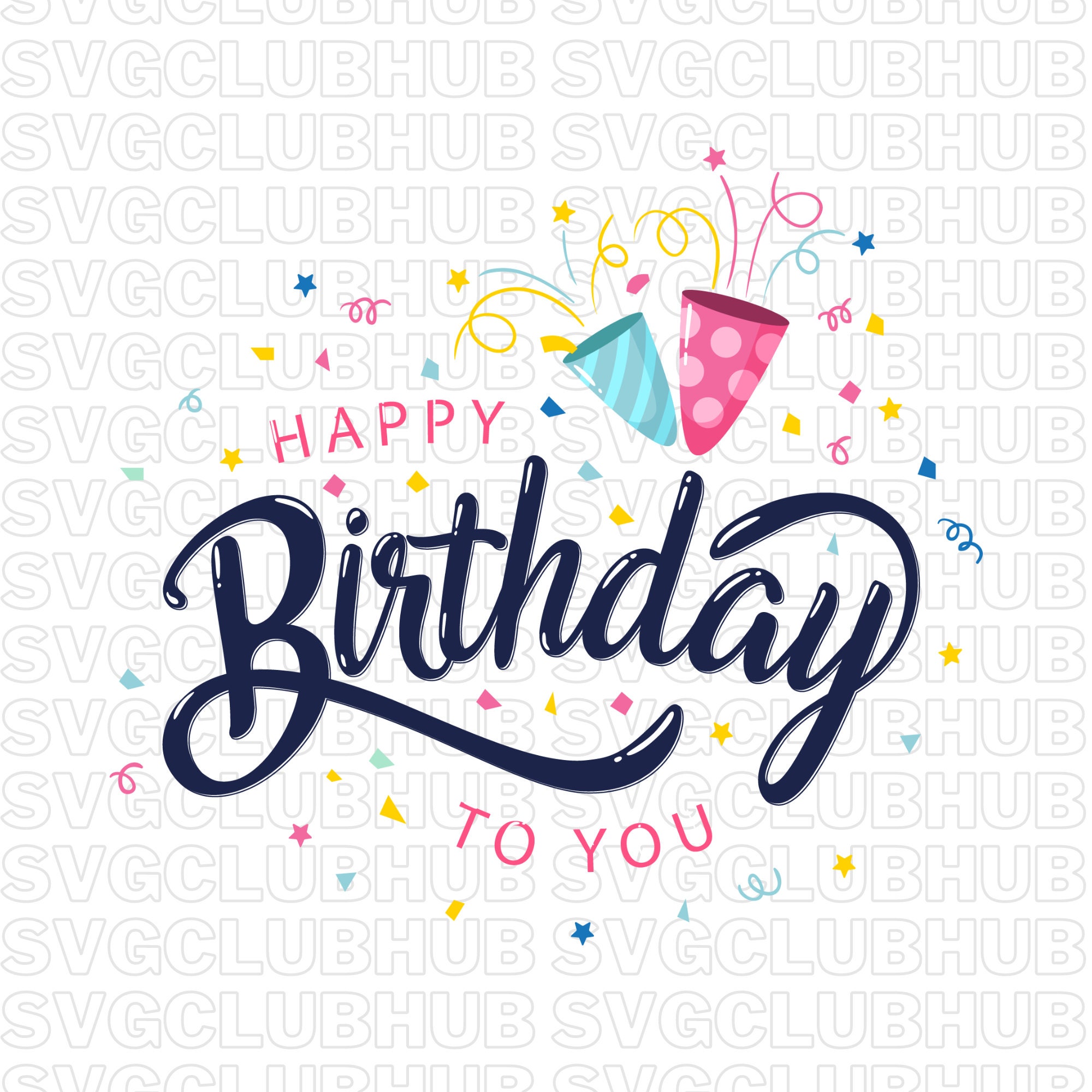 Birthday Lettering SVG, Birthday SVG, Happy Birthday Clipart, Happy ...