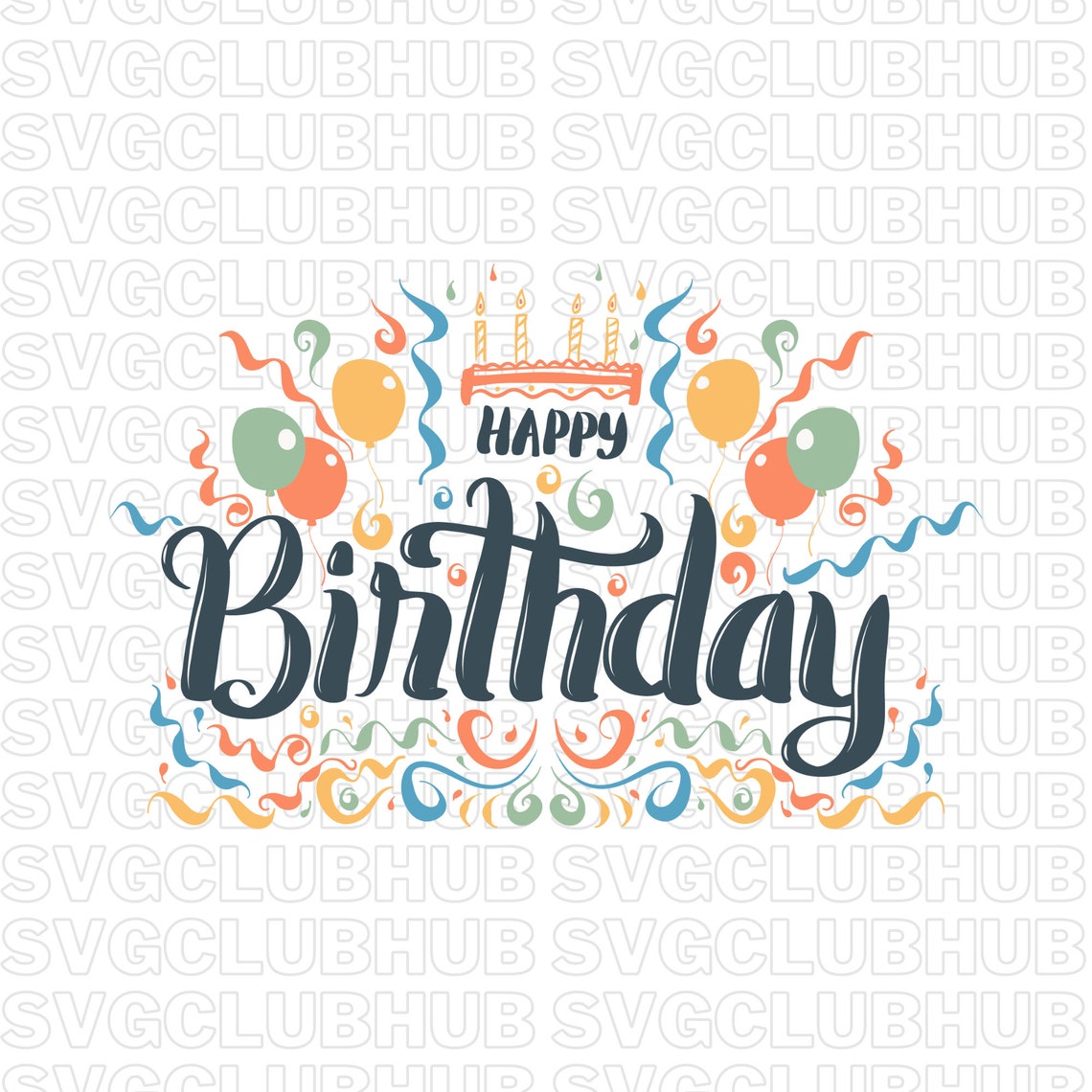 Birthday Lettering SVG, Birthday SVG, Happy Birthday Clipart, Happy ...