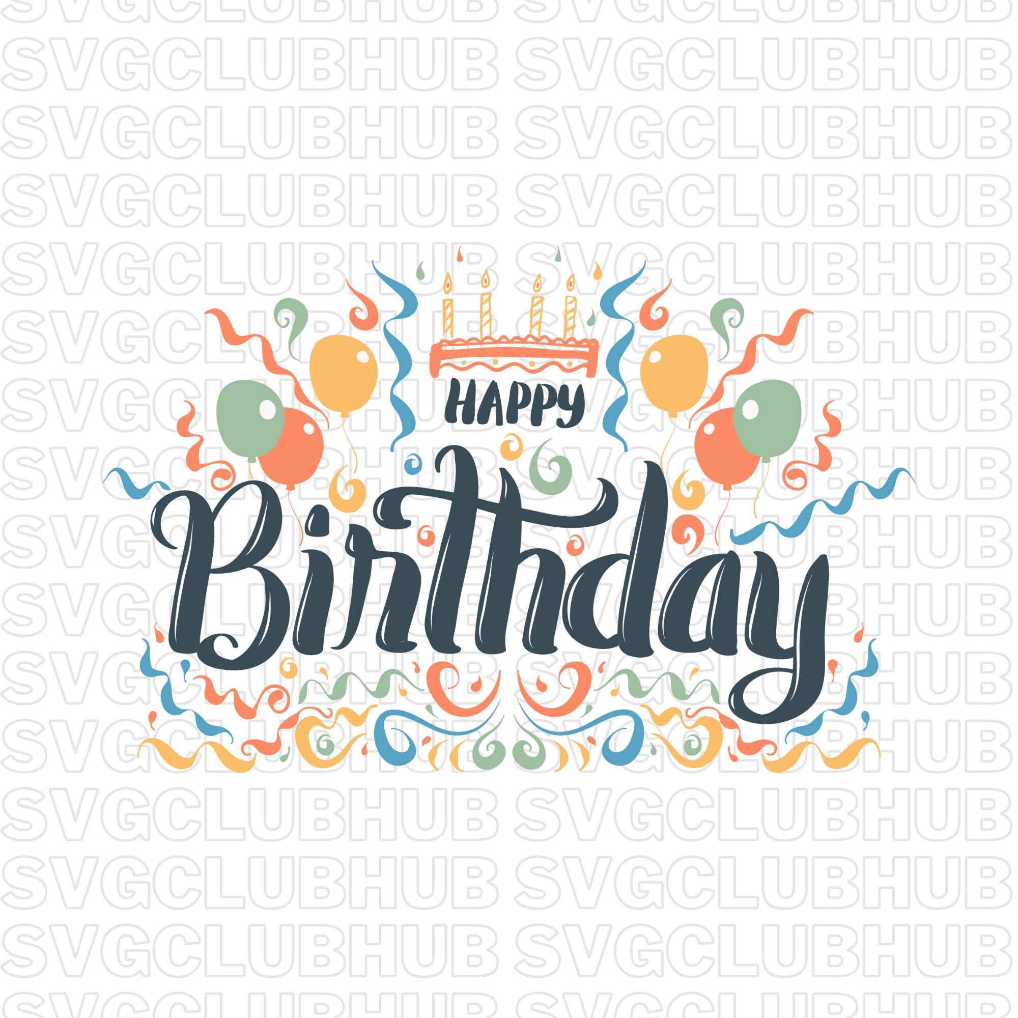 Birthday Lettering SVG, Birthday SVG, Happy Birthday Clipart, Happy ...