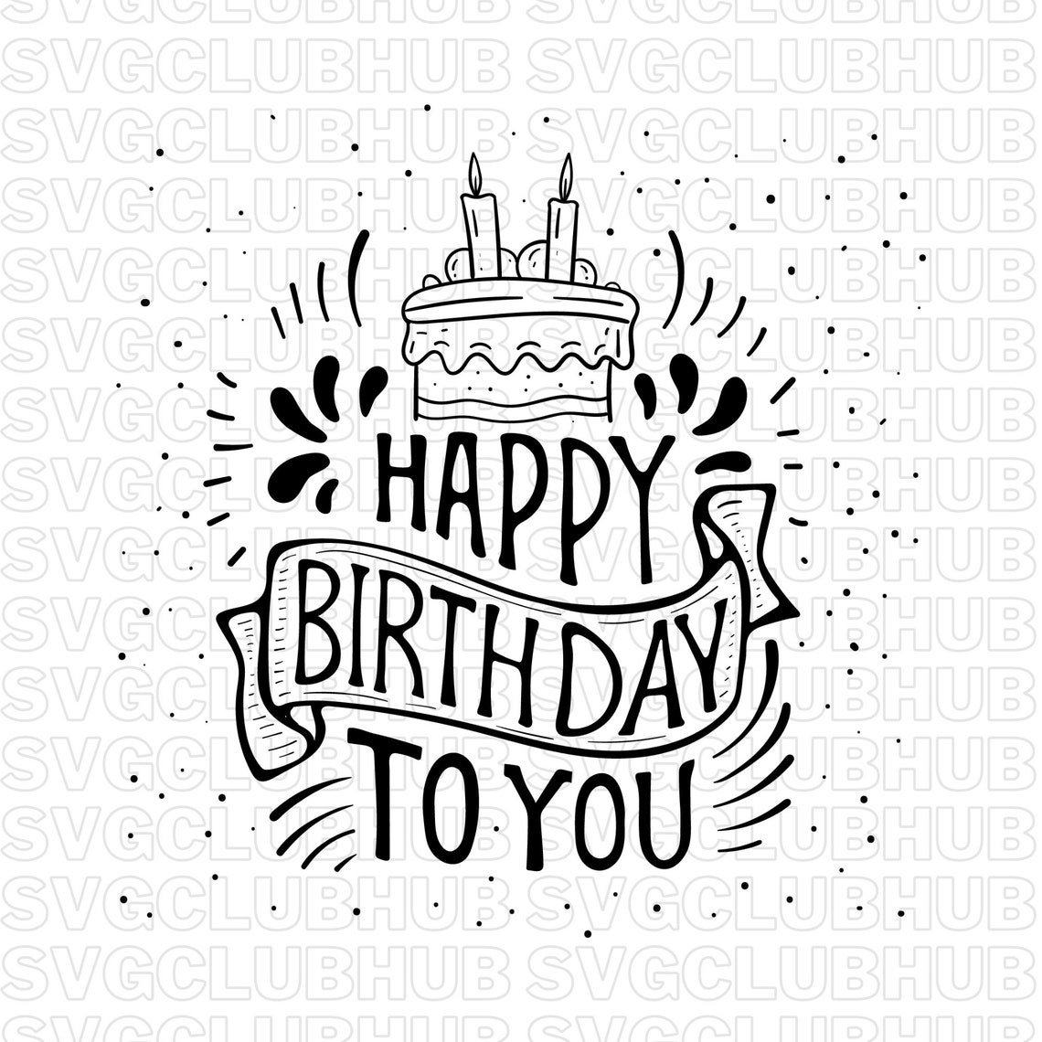 Birthday Lettering SVG, Birthday SVG, Happy Birthday Clipart, Happy ...